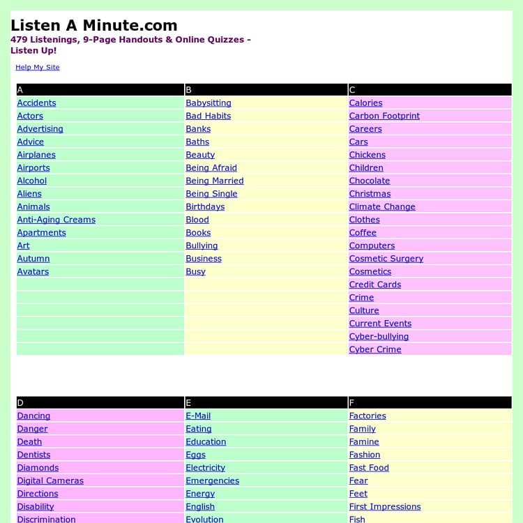 Listen A Minute – One-minute audio lessons with exercises – Librum